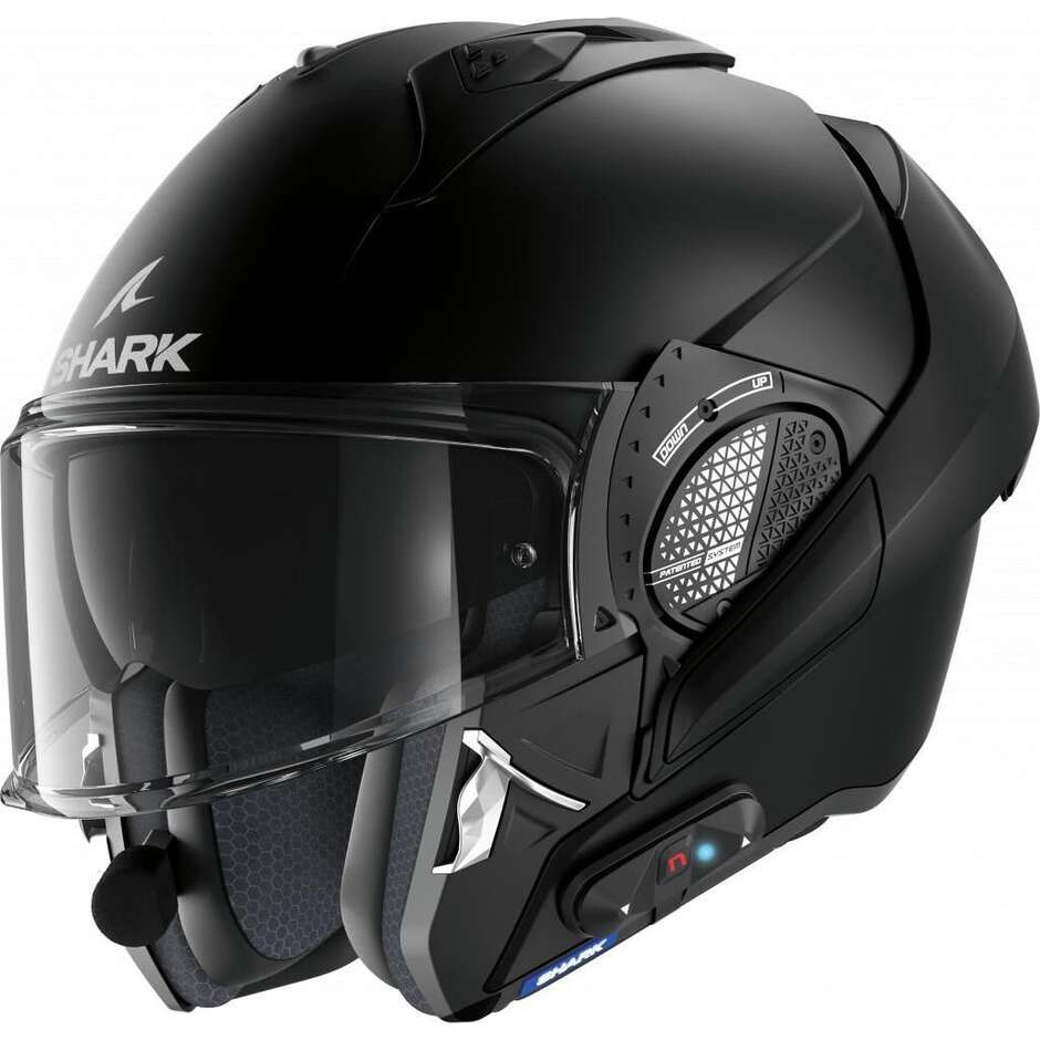 Casque Moto Modulable P/J Shark PACK EVO-GT N-COM B802 BLANK Mat Noir ...