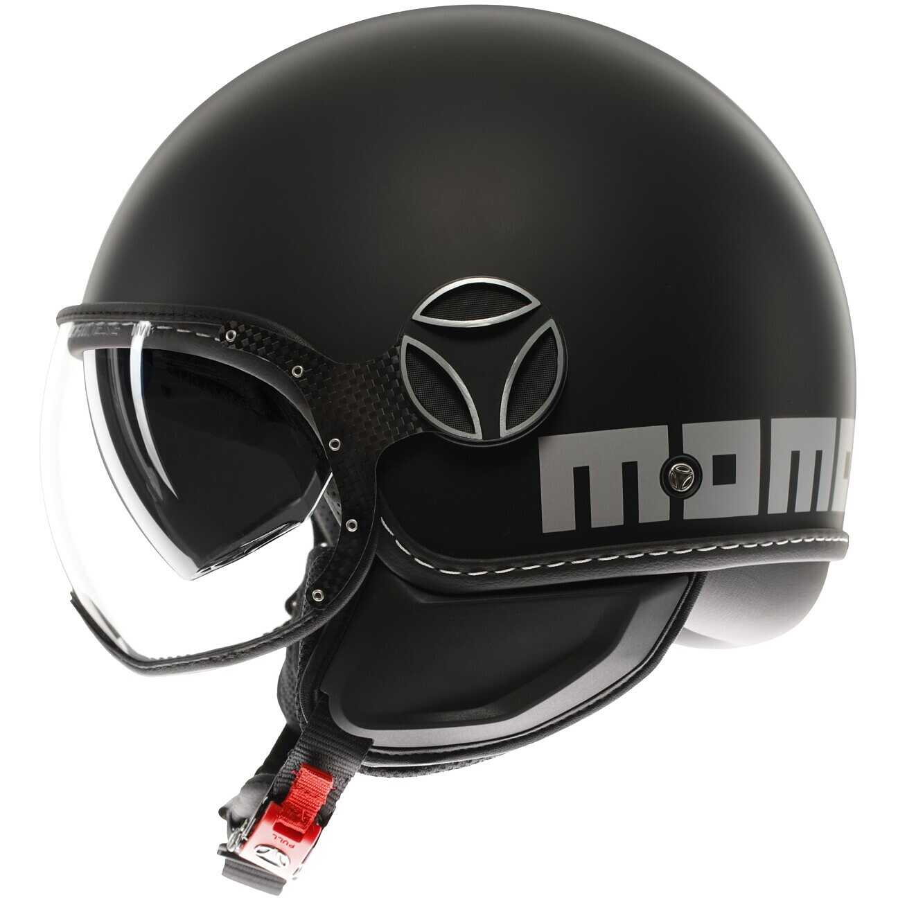 Casque Moto Momo Design FGTR EVO Mono Jet Noir Mat Argent Vente en ...
