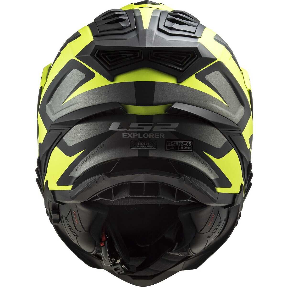 Casque Moto Tourisme Ls2 MX701 EXPLORER HPFC ALTER Noir Mat Jaune Fluo ...