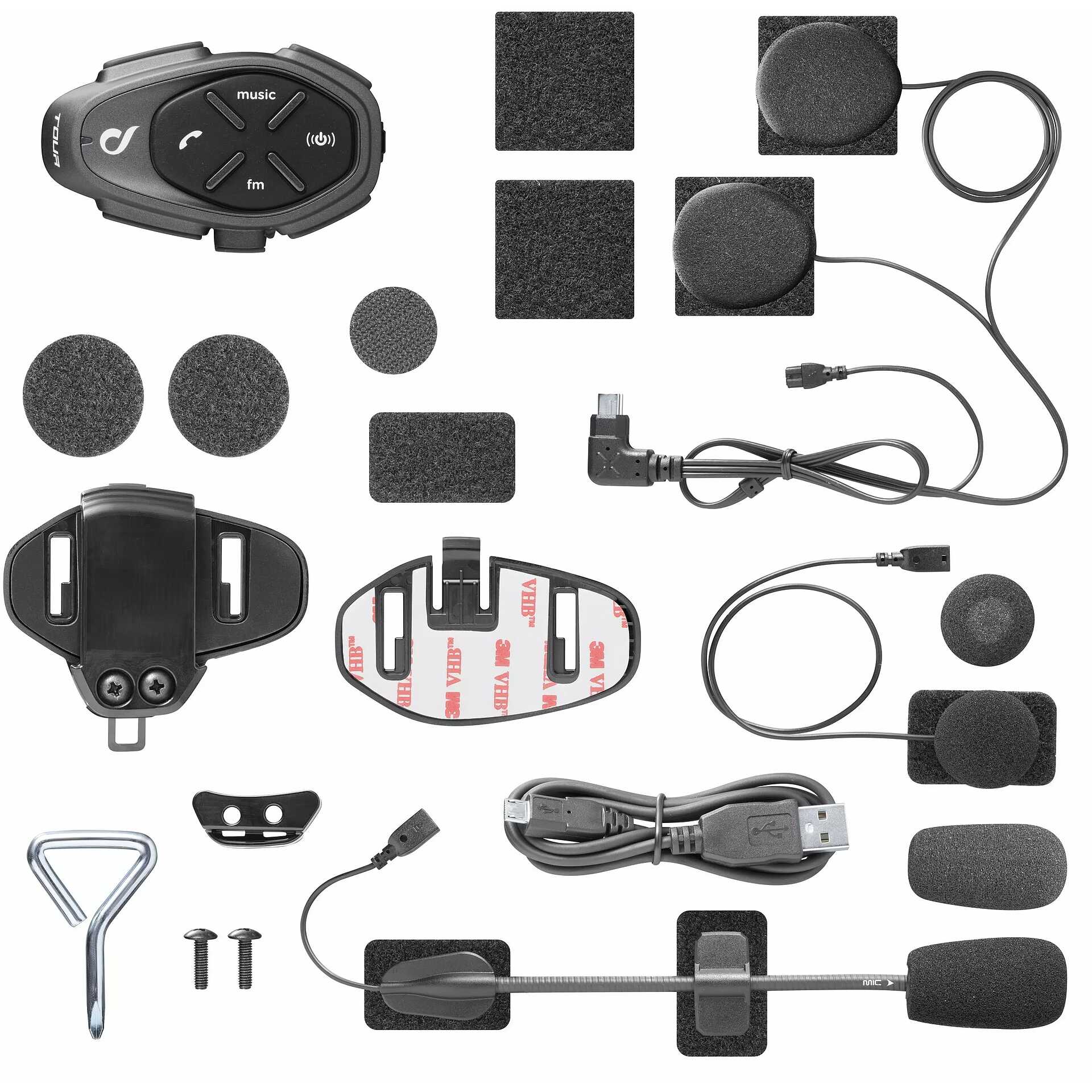 Cellular Line TOUR HD Single Motorcycle Intercom - 40 mm HD Speakers ...