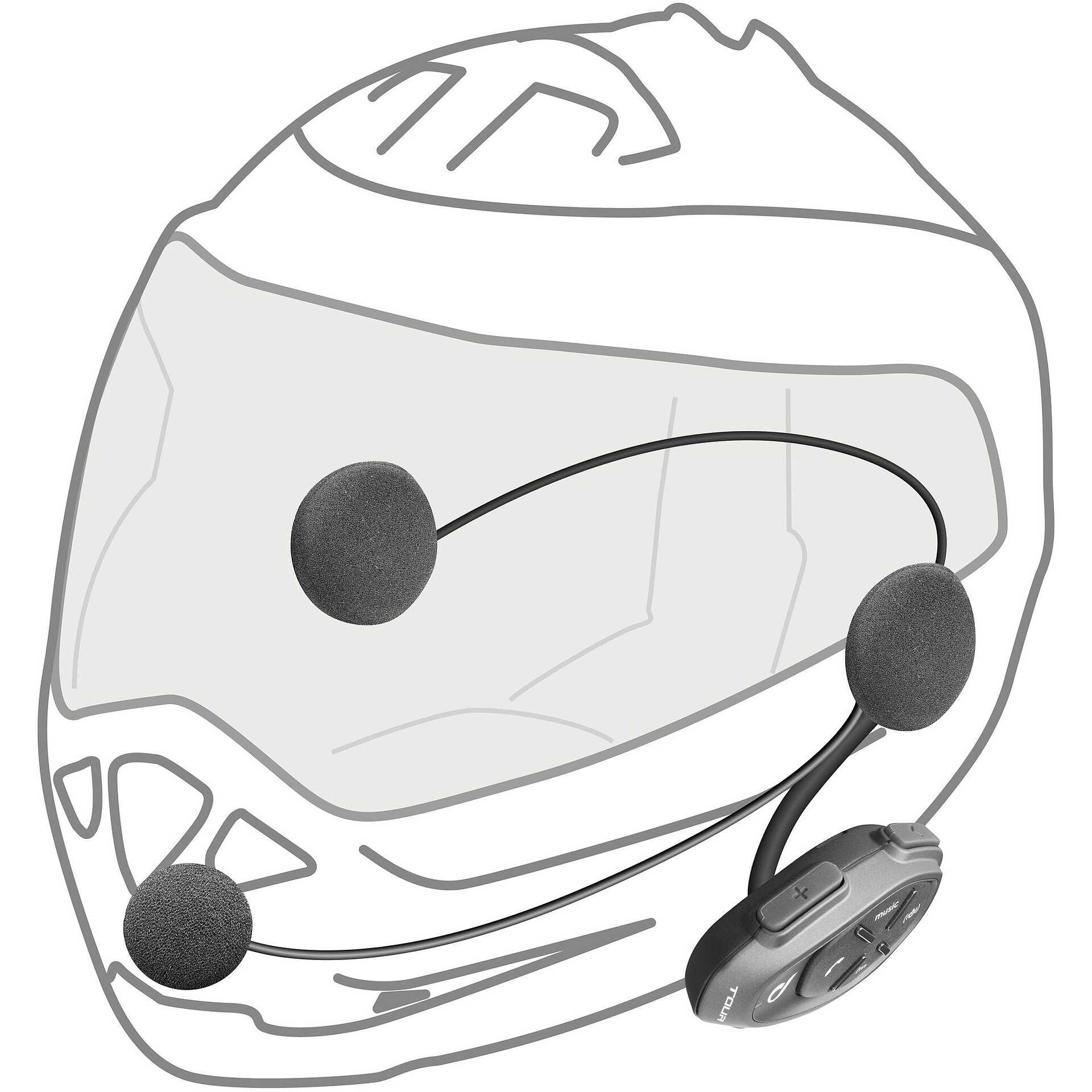 Cellular Line TOUR HD Single Motorcycle Intercom - 40 mm HD Speakers ...