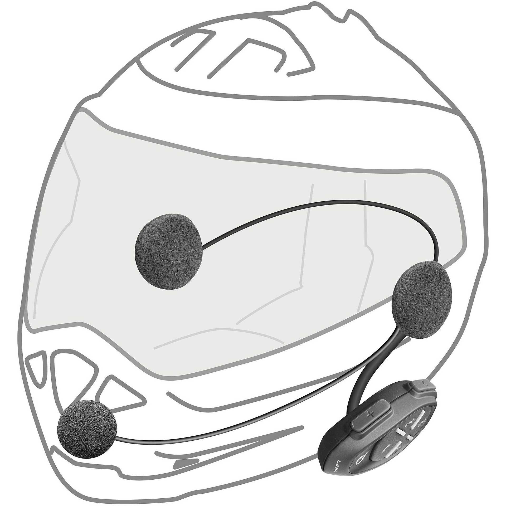 CellularLine LINK HD Single Bluetooth Motorcycle Intercom - 40mm HD Speakers For Sale Online ...