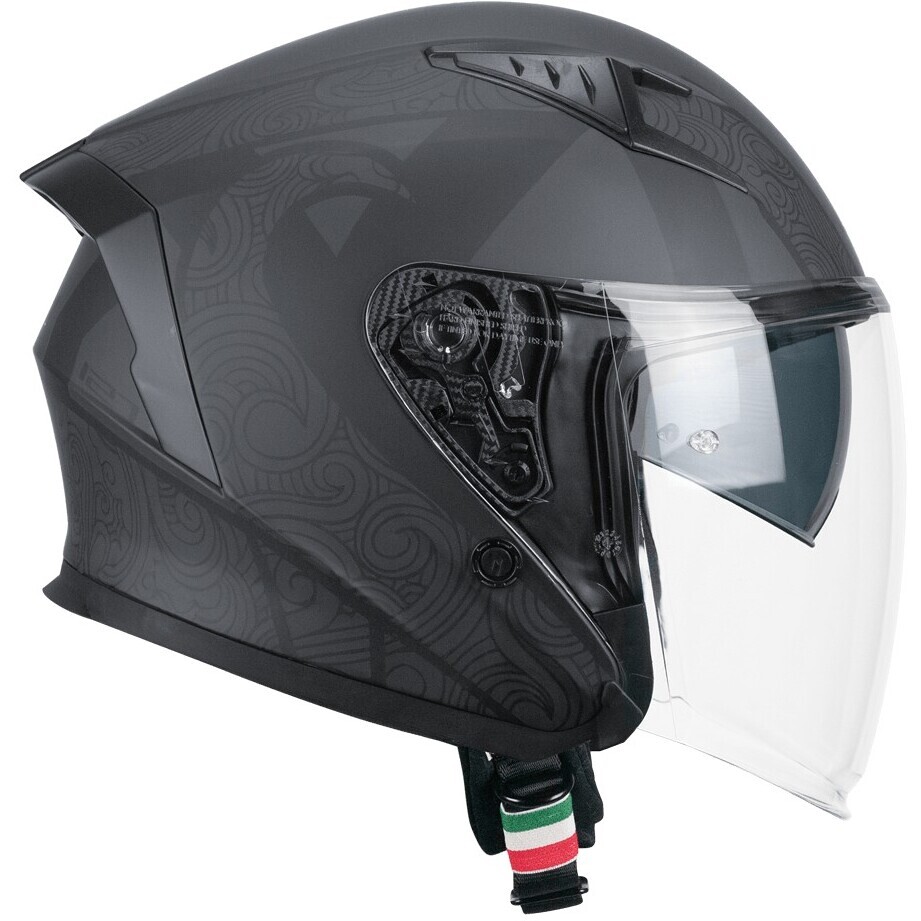 CGM 127S DEEP RUNE Jet Motorradhelm Matt Graphit Schwarz Online-Verkauf - Outletmoto.eu