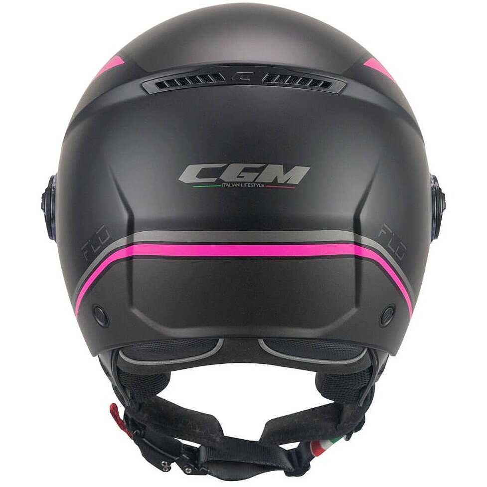 CGM 167M FLO DOT Jet Motorcycle Helmet Black Fluorescent Fuchsia Matt ...