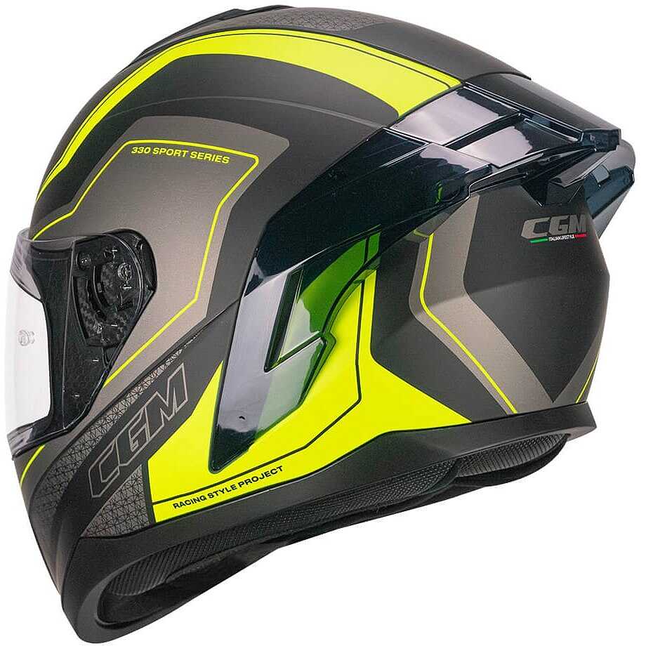 CGM 330G RIOT SPORT Full Face Motorcycle Helmet Black Fluorescent ...
