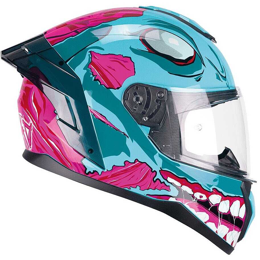 CGM 330U RIOT UNDEAD Full Face Motorcycle Helmet Light Blue Pink For ...