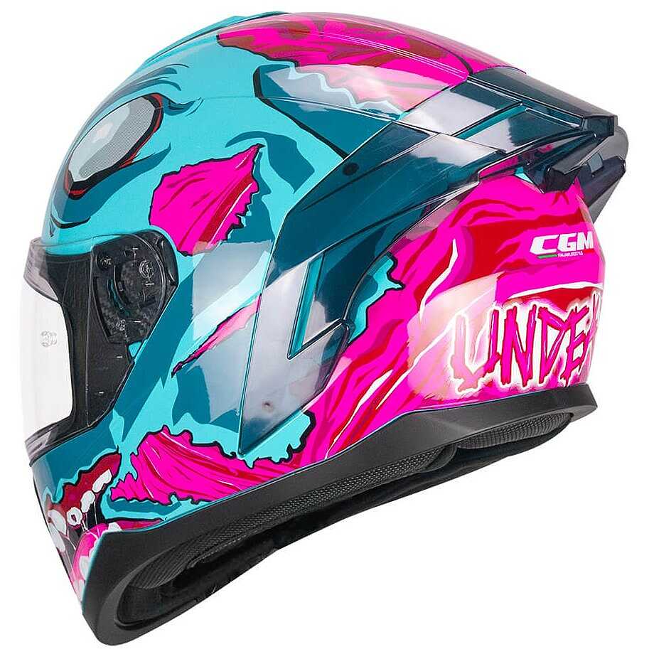 CGM 330U RIOT UNDEAD Full Face Motorcycle Helmet Light Blue Pink For ...