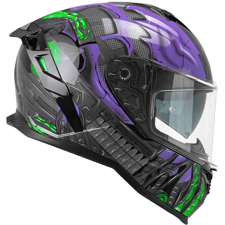 CGM 363 SHOT Villain Full Face Motorcycle Helmet Black Purple For Sale ...