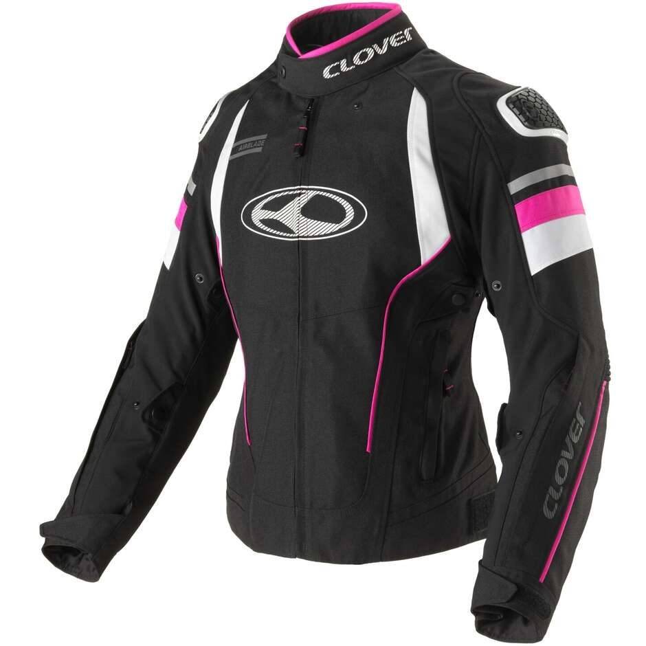 Clover AIRBLADE 5 LADY Women's Motorcycle Jacket Black Fuchsia White ...