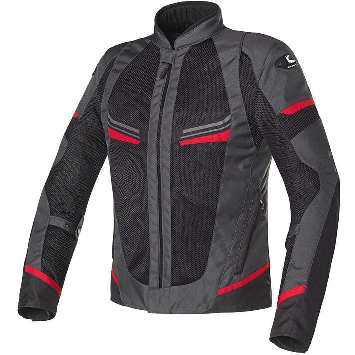 Clover AIRJET 5 MESH SPORT Perforated Motorcycle Jacket Grey Red For ...