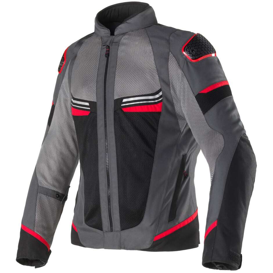 Clover AIRJET 6 Perforated Motorcycle Jacket Grey Red Black For Sale ...