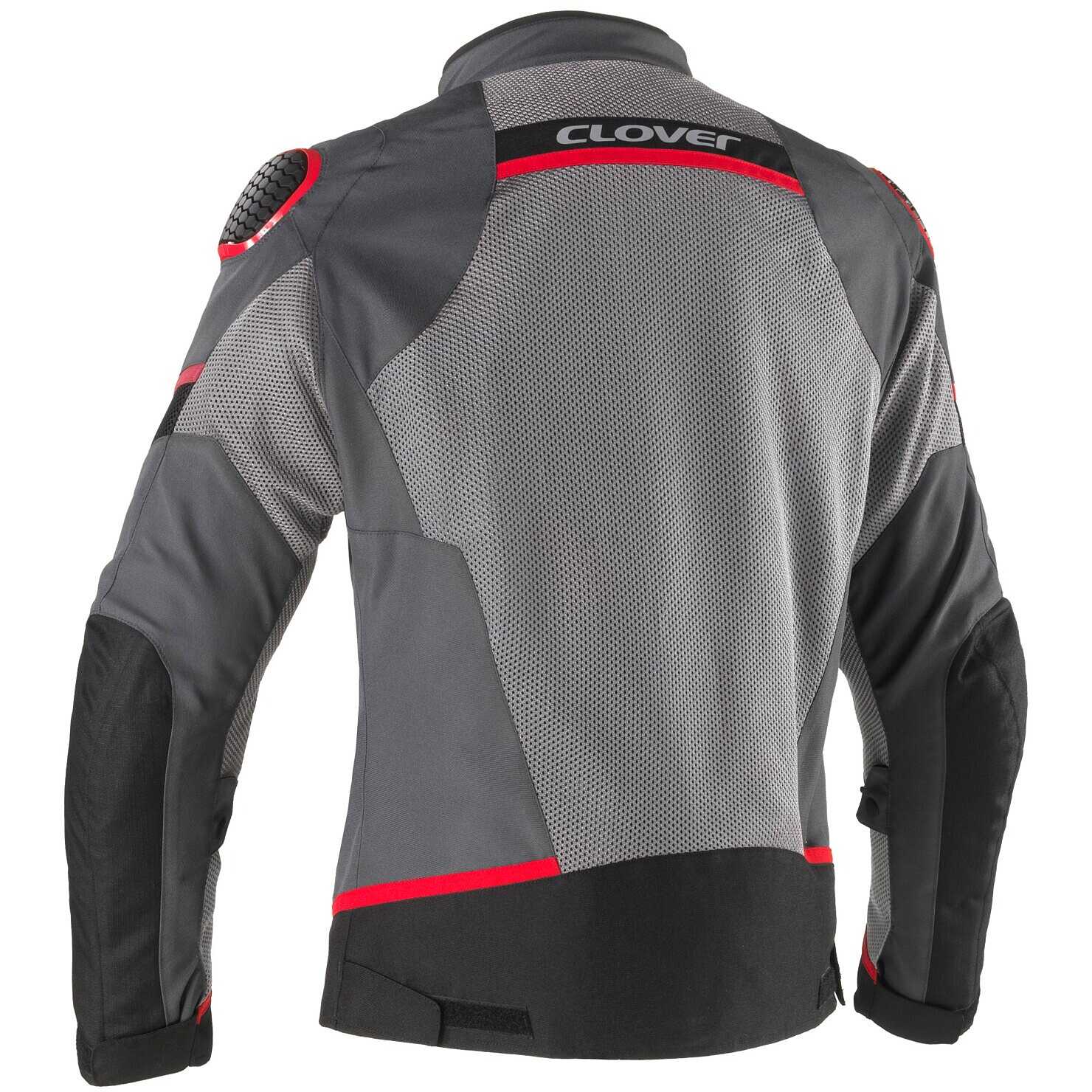 Clover AIRJET 6 Perforated Motorcycle Jacket Grey Red Black For Sale ...