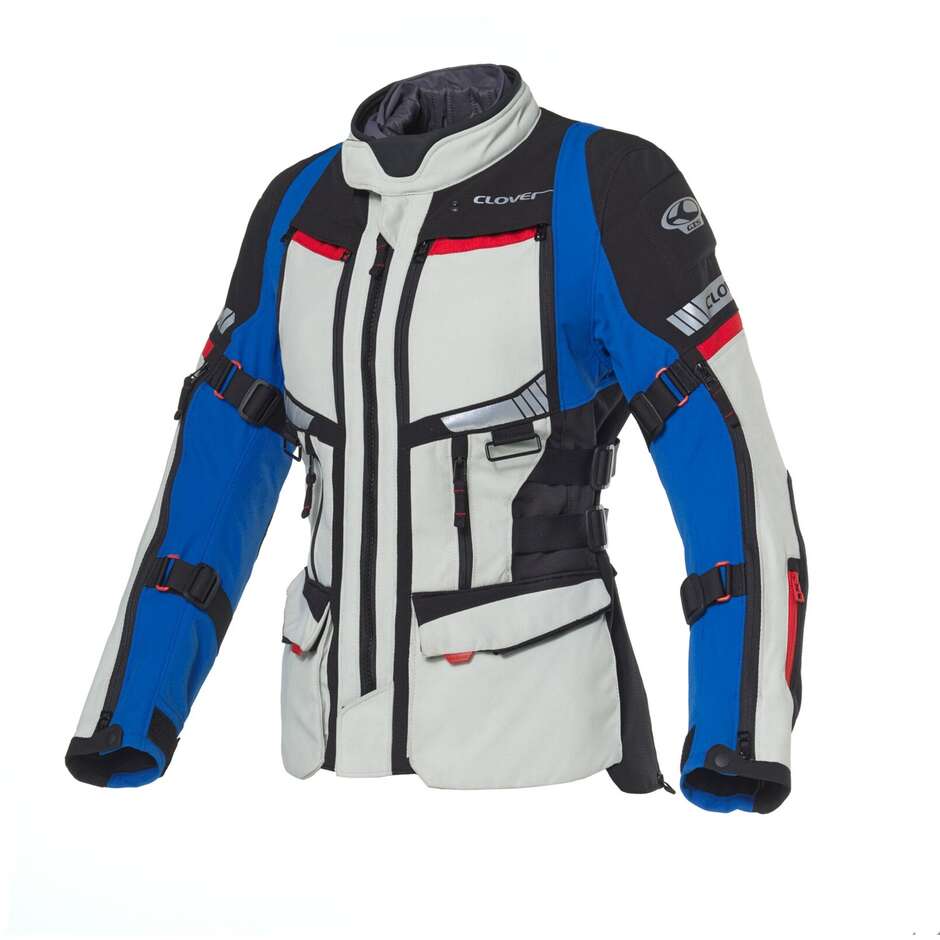 Clover GTS 5 WP LADY Women's Motorcycle Jacket White Grey Blue Red For ...