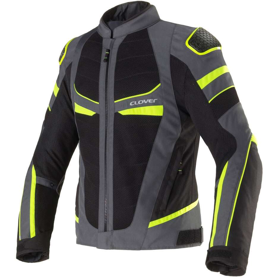 Clover RAINJET 3 WP Motorcycle Jacket Yellow Dark Grey Black For Sale ...