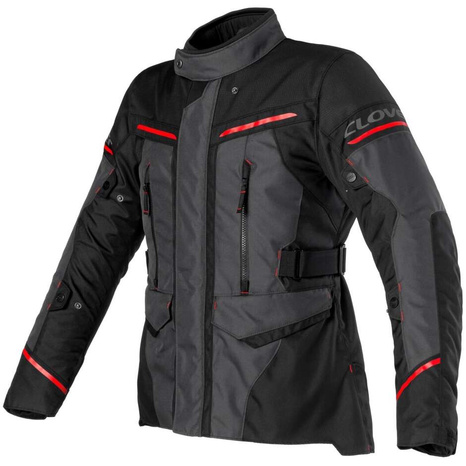 Clover STORM 4 WP Motorcycle Jacket Red Dark Grey Black For Sale Online ...