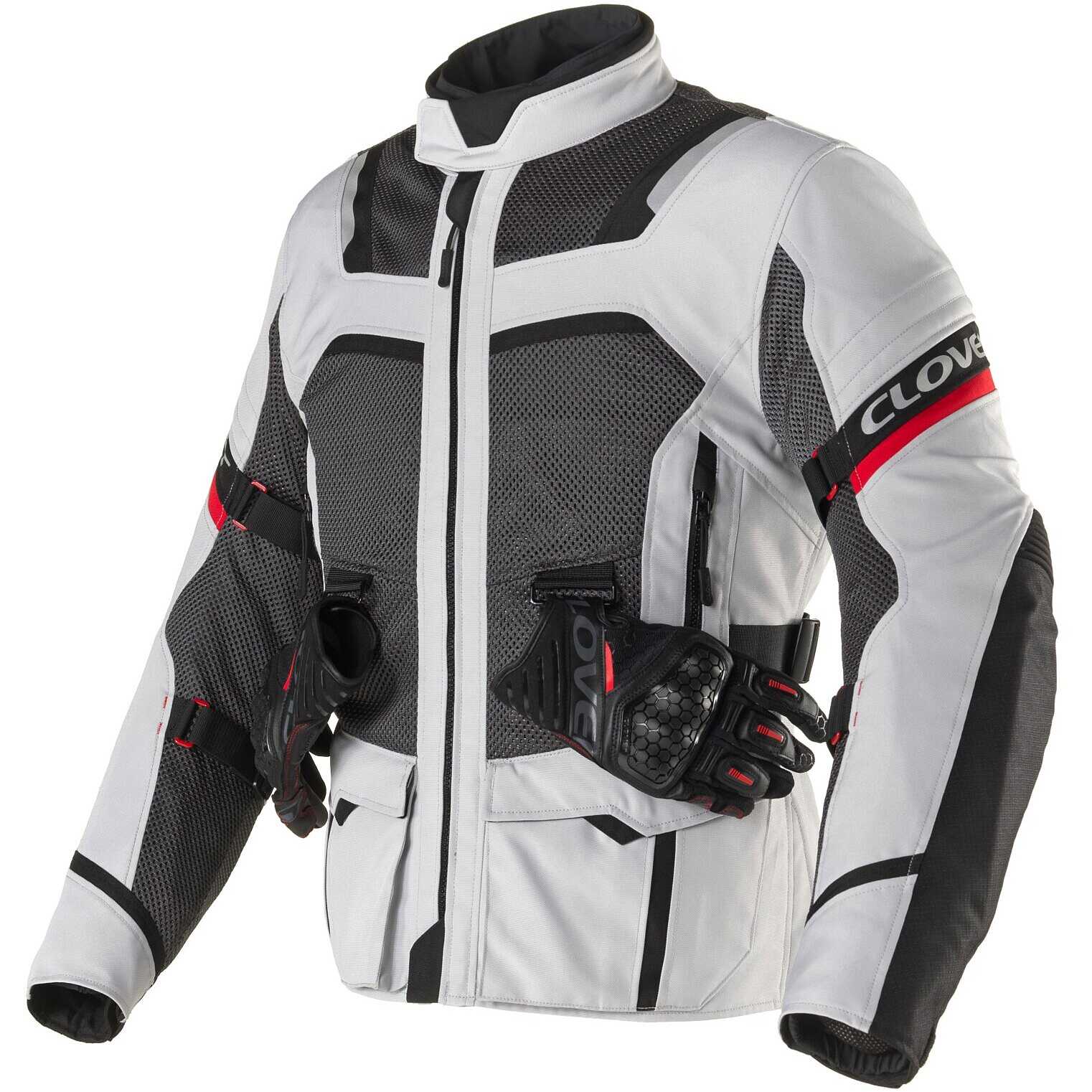 Clover VENTOURING 4 WP Motorcycle Jacket Grey Black Red For Sale Online ...