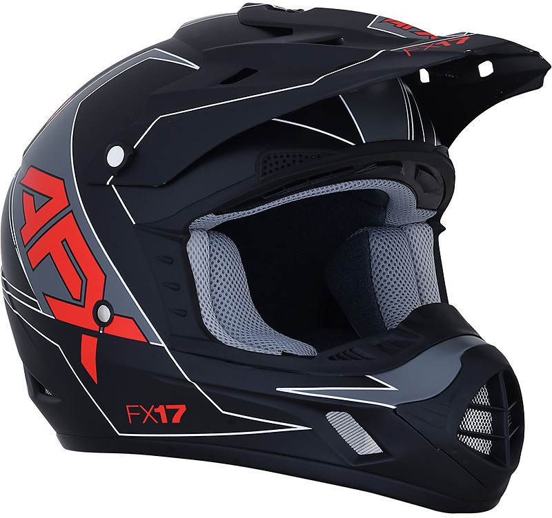Cross Enduro Motorcycle Helmet AFX FX-17 Aced Matt Black Red For Sale ...