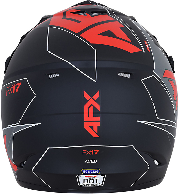 Cross Enduro Motorcycle Helmet AFX FX-17 Aced Matt Black Red For Sale ...