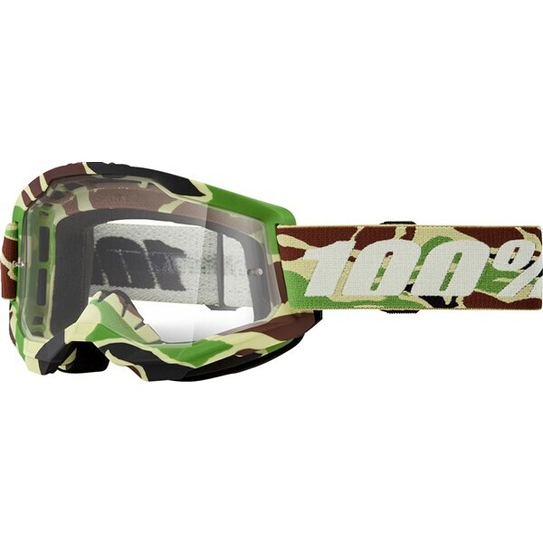 Cross Enduro Motorcycle Mask 100% STRATA 2 WAR CAMO Transparent Lens ...