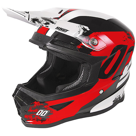 Cross Enduro Shot FURIOUS SHADOW Casque de moto Rouge Blanc Vente en ...