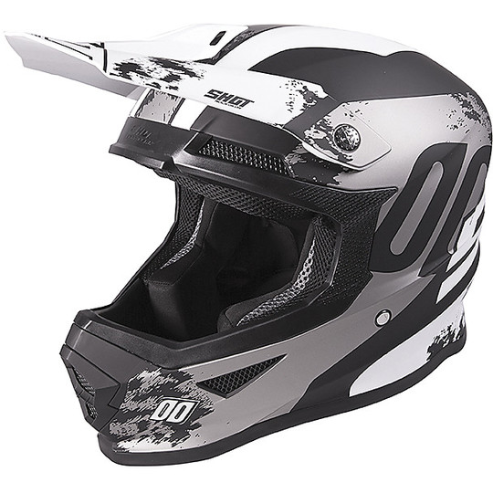 Cross Enduro Shot FURIOUS SHADOW Motorcycle Helmet Black Matt White For ...