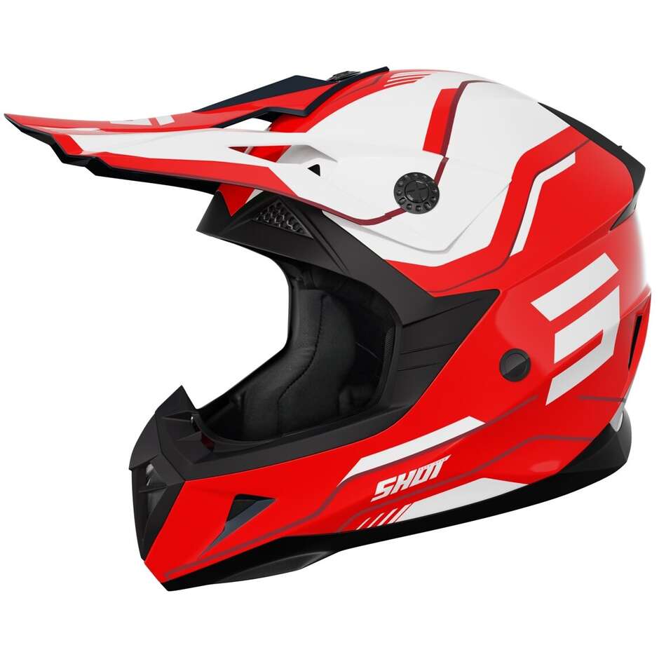 Cross Enduro Shot PULSE KID LINES Kinder-Motorradhelm, glänzend rot ...