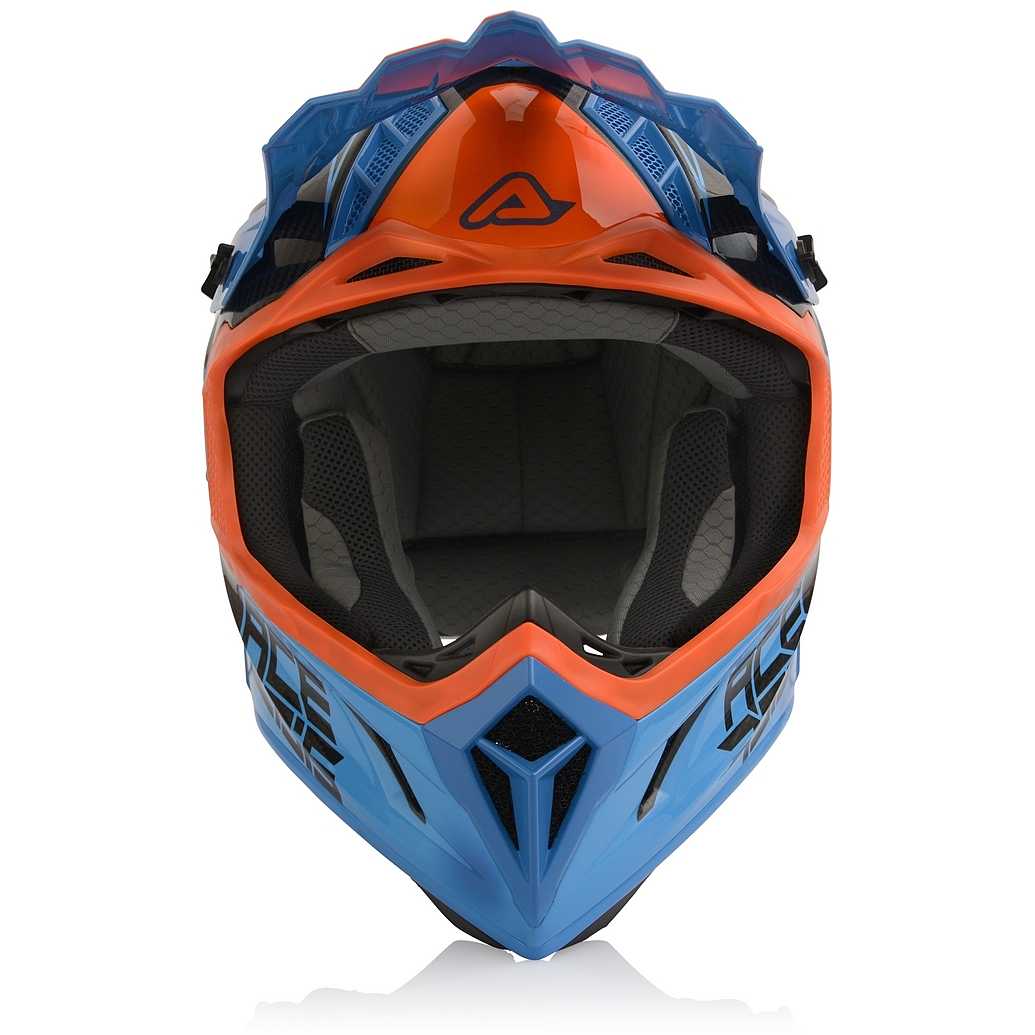 Cross motorcycle helmet in Acerbis STEEL Carbon Orange Blue For Sale ...