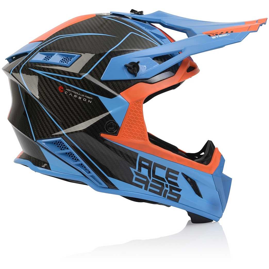 Cross motorcycle helmet in Acerbis STEEL Carbon Orange Blue For Sale ...