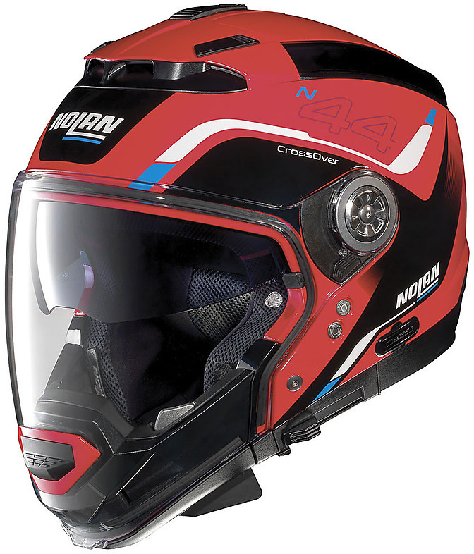 Crossover Helm Moto Modular Nolan N44 N-Com Alte Sicht 046 Racing Red ...