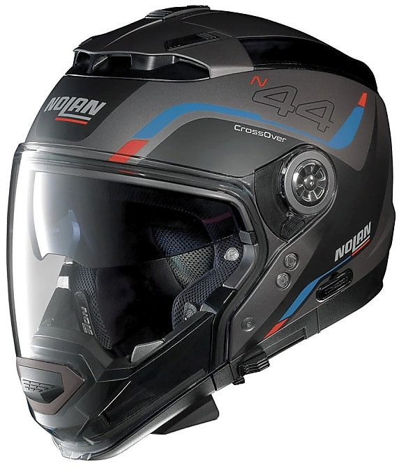 Crossover Helm Moto Modular Nolan N44 N-Com Alte Sicht 049 Lavagrau ...