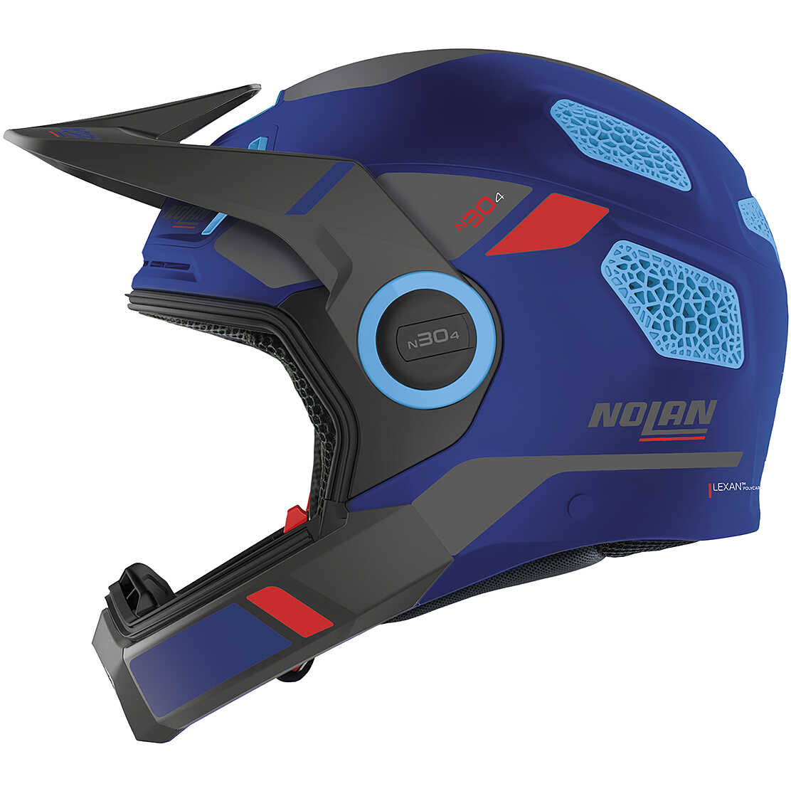 Crossover Motorcycle Helmet Nolan N30-4 XP BLAZER 019 Cayman Matt Blue ...