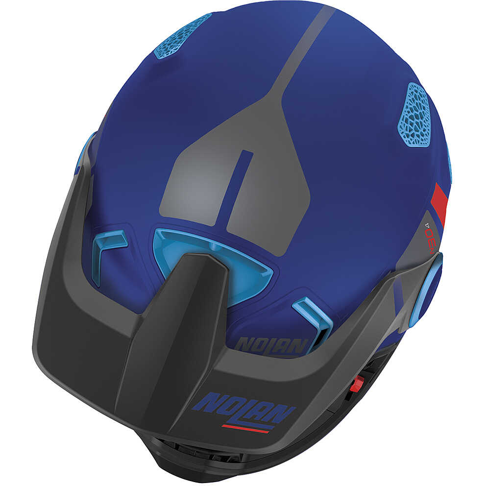 Crossover Motorcycle Helmet Nolan N30-4 XP BLAZER 019 Cayman Matt Blue ...