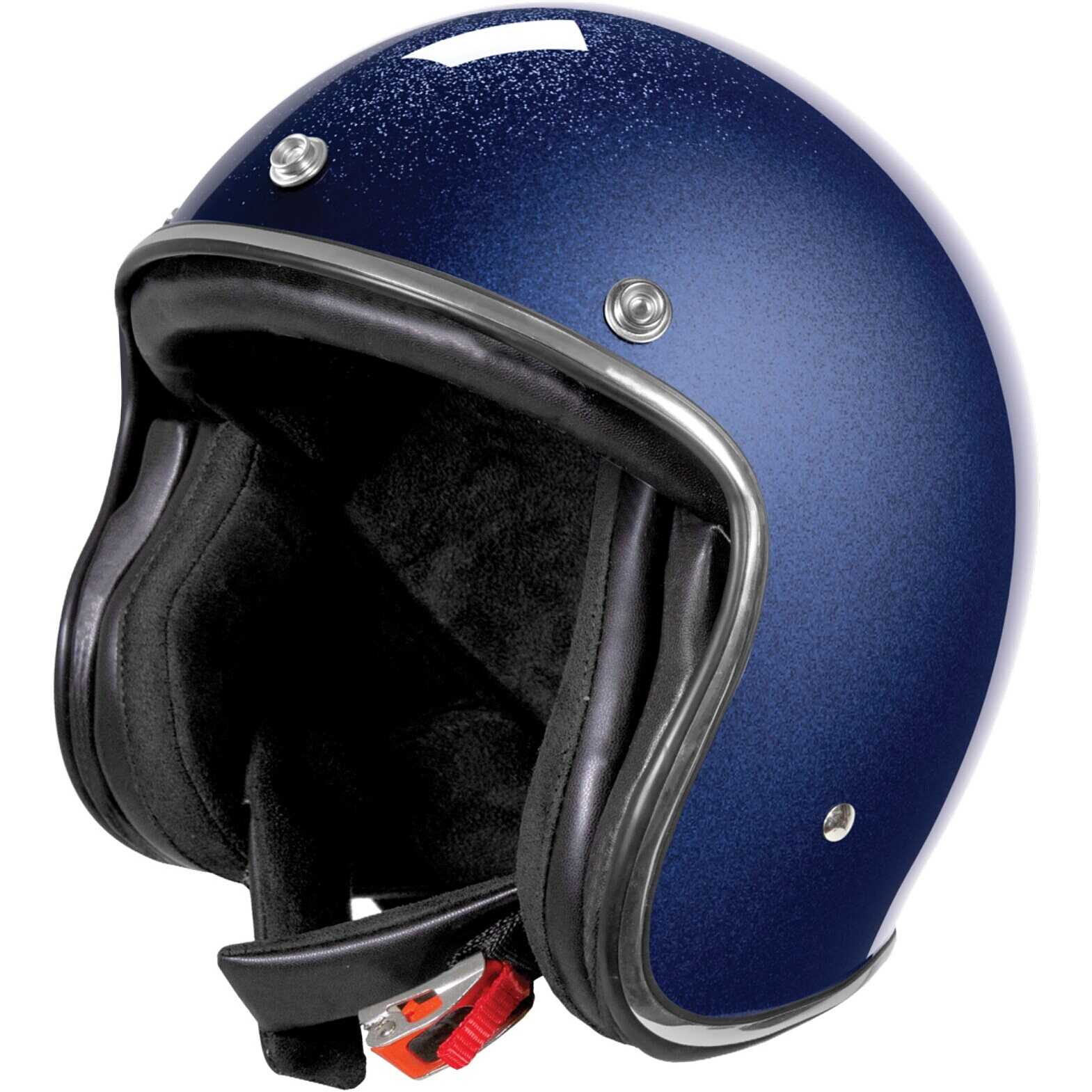 Custom Jet Stormer QUARTZ GLITTER Motorcycle Helmet Glossy Navy Blue ...