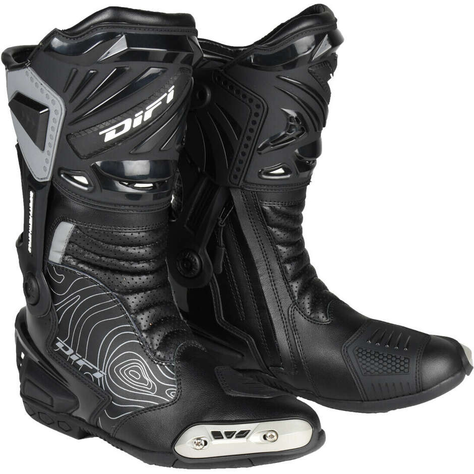 DIFI Curb Motorcycle Boots Black Grey For Sale Online - Outletmoto.eu