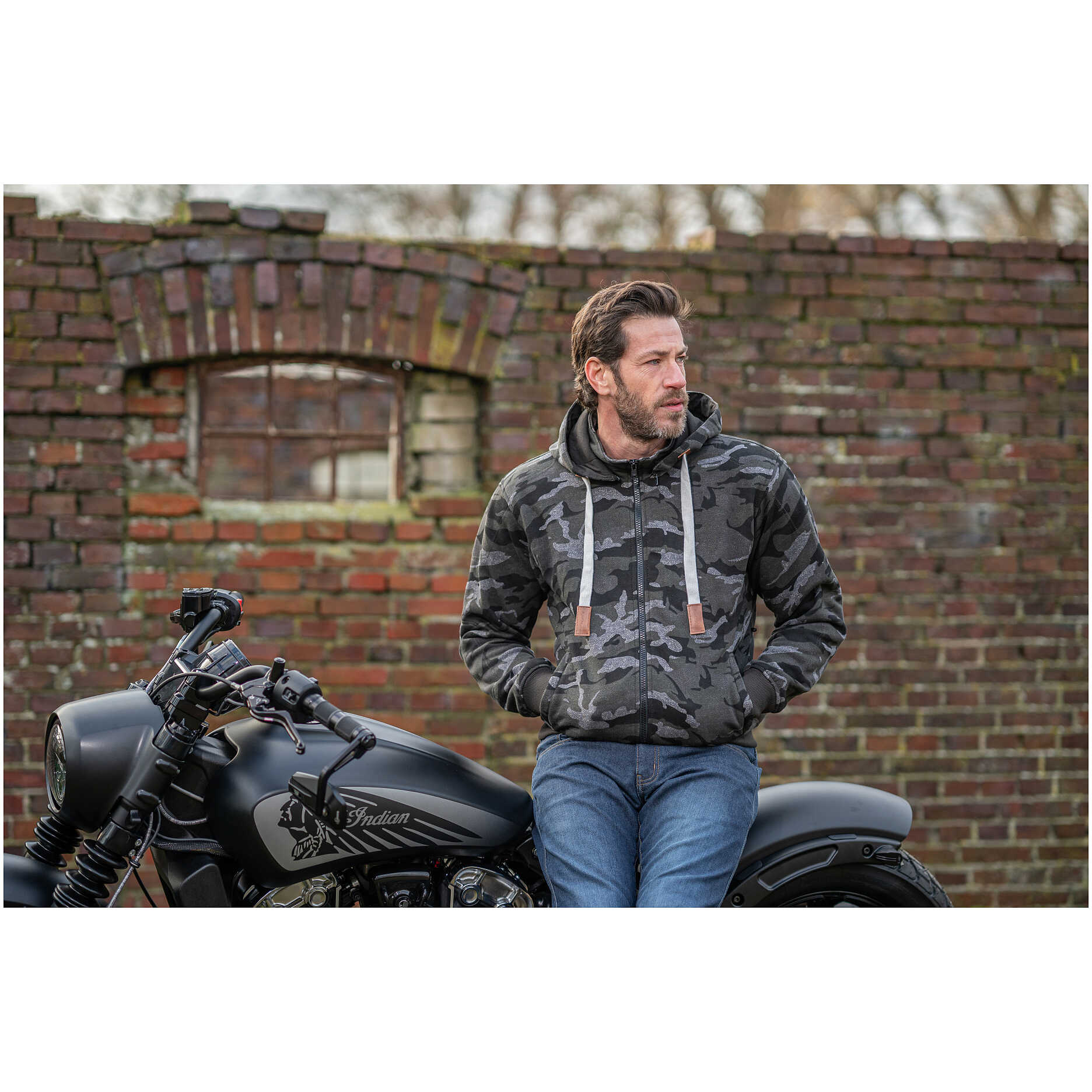 DIFI Downtown Hoodie Black Grey For Sale Online - Outletmoto.eu