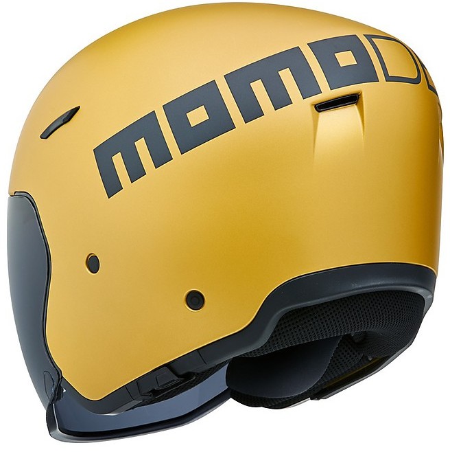 Doppelvisier Motorradhelm Jet Momo Design AERO Gold Metall Aufkleber ...