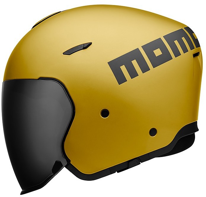 Doppelvisier Motorradhelm Jet Momo Design AERO Gold Metall Aufkleber ...