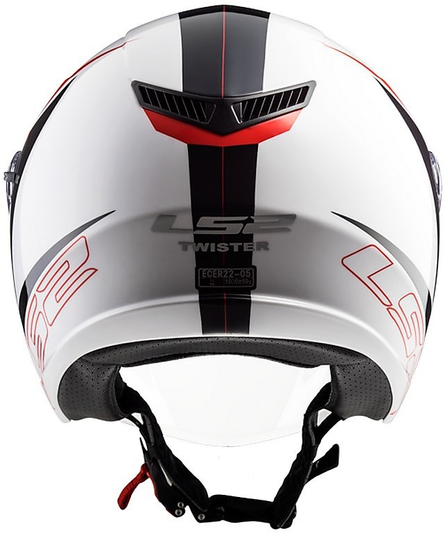 Double LS2 Visor Moto Jet Helmet OF573 TWISTER Plane White Black Red ...