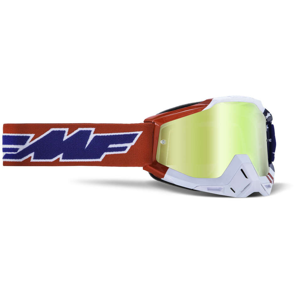FMF Powerbomb Us Of A Motocross Enduro Goggles - True Gold Mirror Lens ...