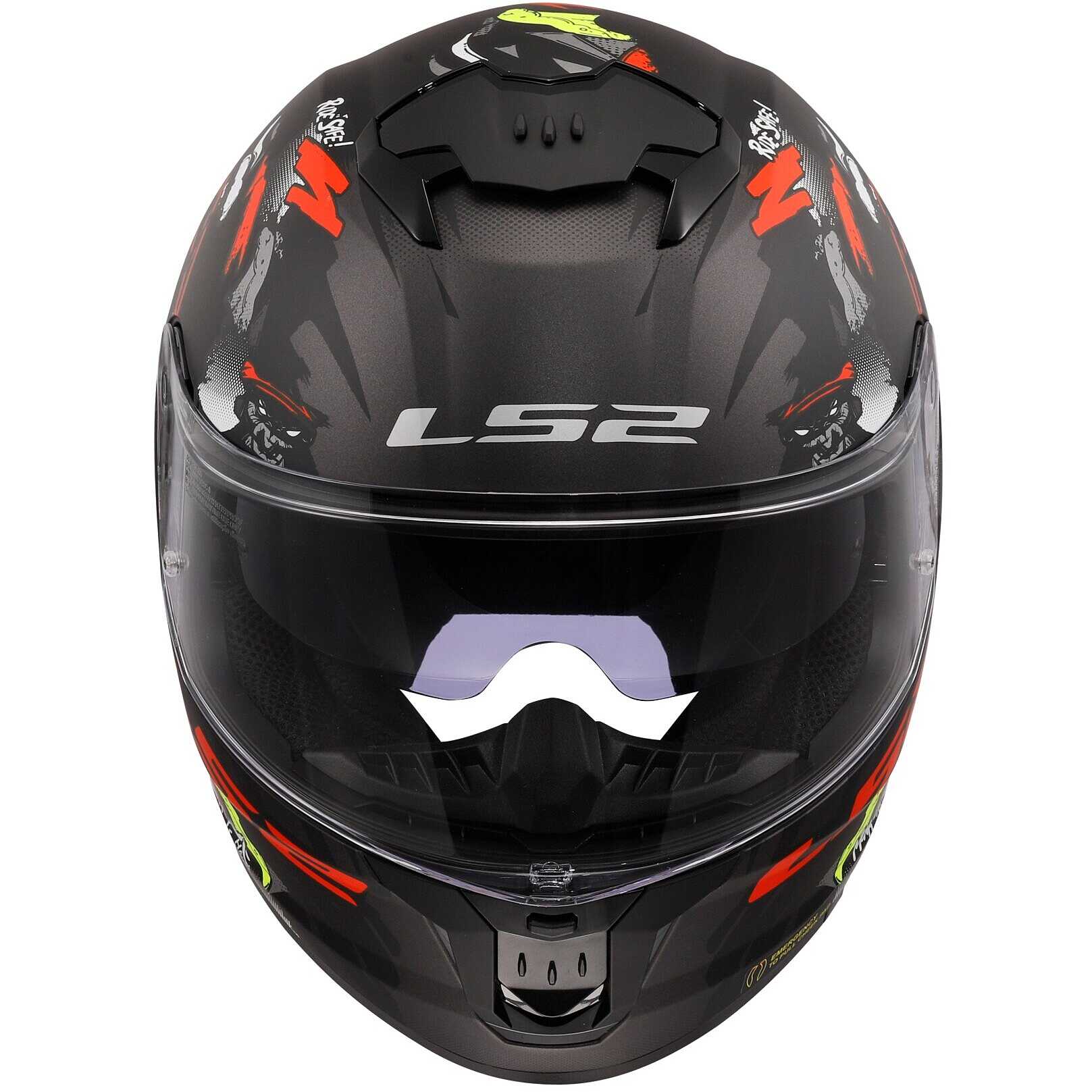 Full Face Motorcycle Helmet Ls2 FF808 STREAM II Angry Monkey Matt Black ...