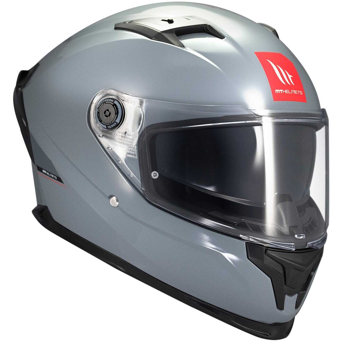 Full Face Motorcycle Helmet Mt Helmets BRAKER SV SOLID A12 Glossy Grey ...