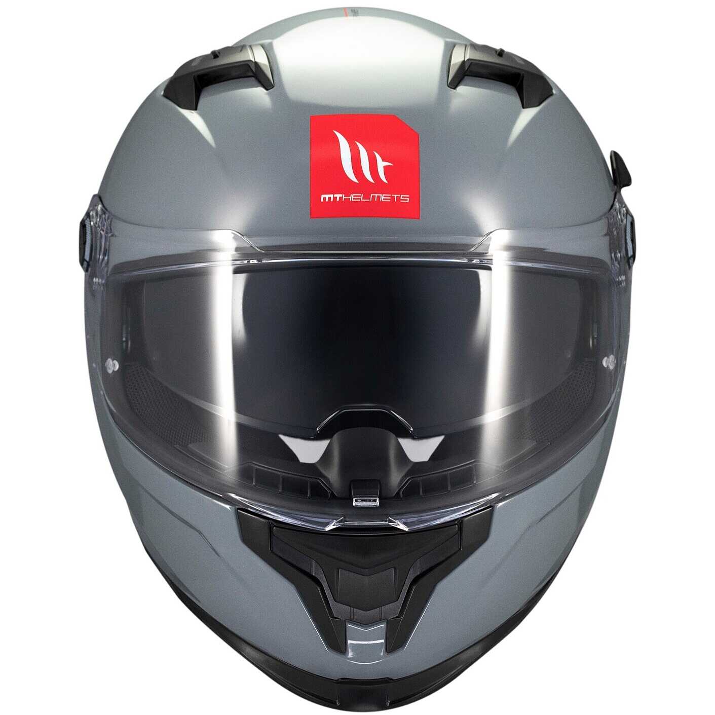 Full Face Motorcycle Helmet Mt Helmets BRAKER SV SOLID A12 Glossy Grey ...