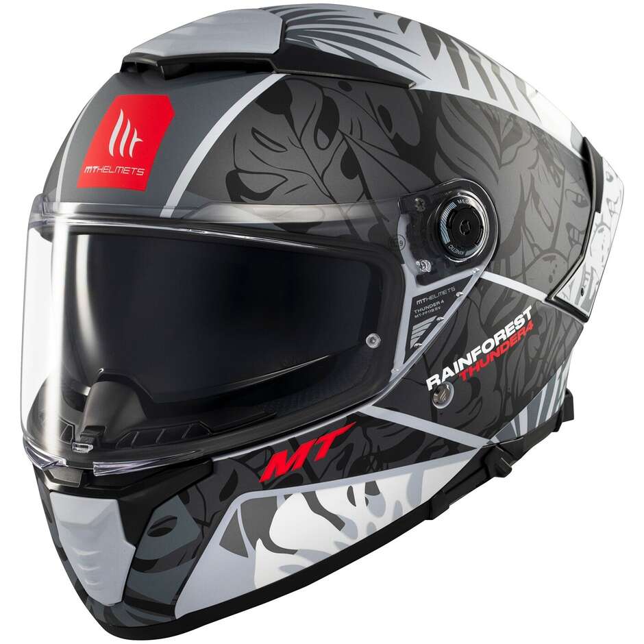Full Face Motorcycle Helmet Mt Helmets THUNDER 4 Sv RAINFOREST C2 Matt ...