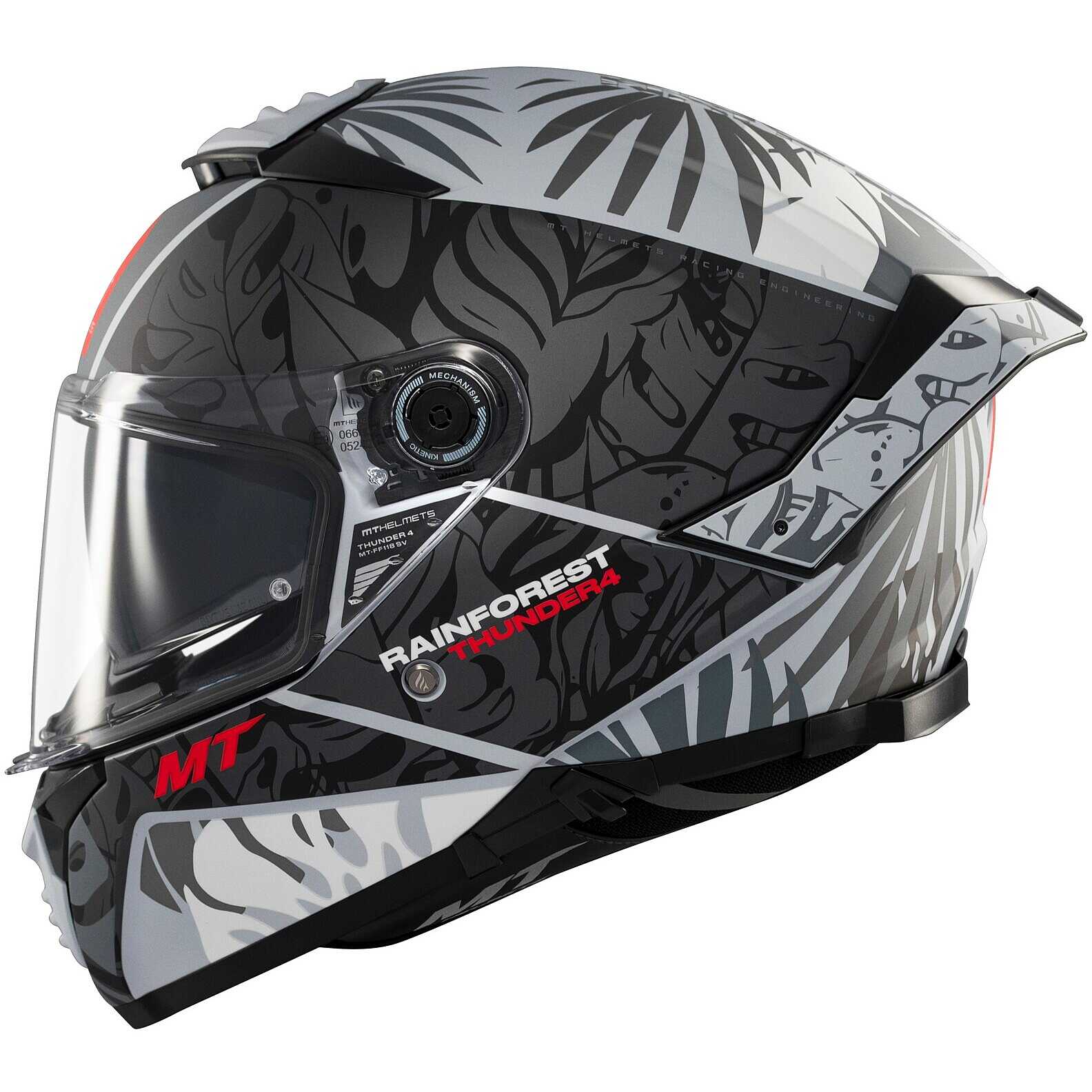 Full Face Motorcycle Helmet Mt Helmets THUNDER 4 Sv RAINFOREST C2 Matt ...