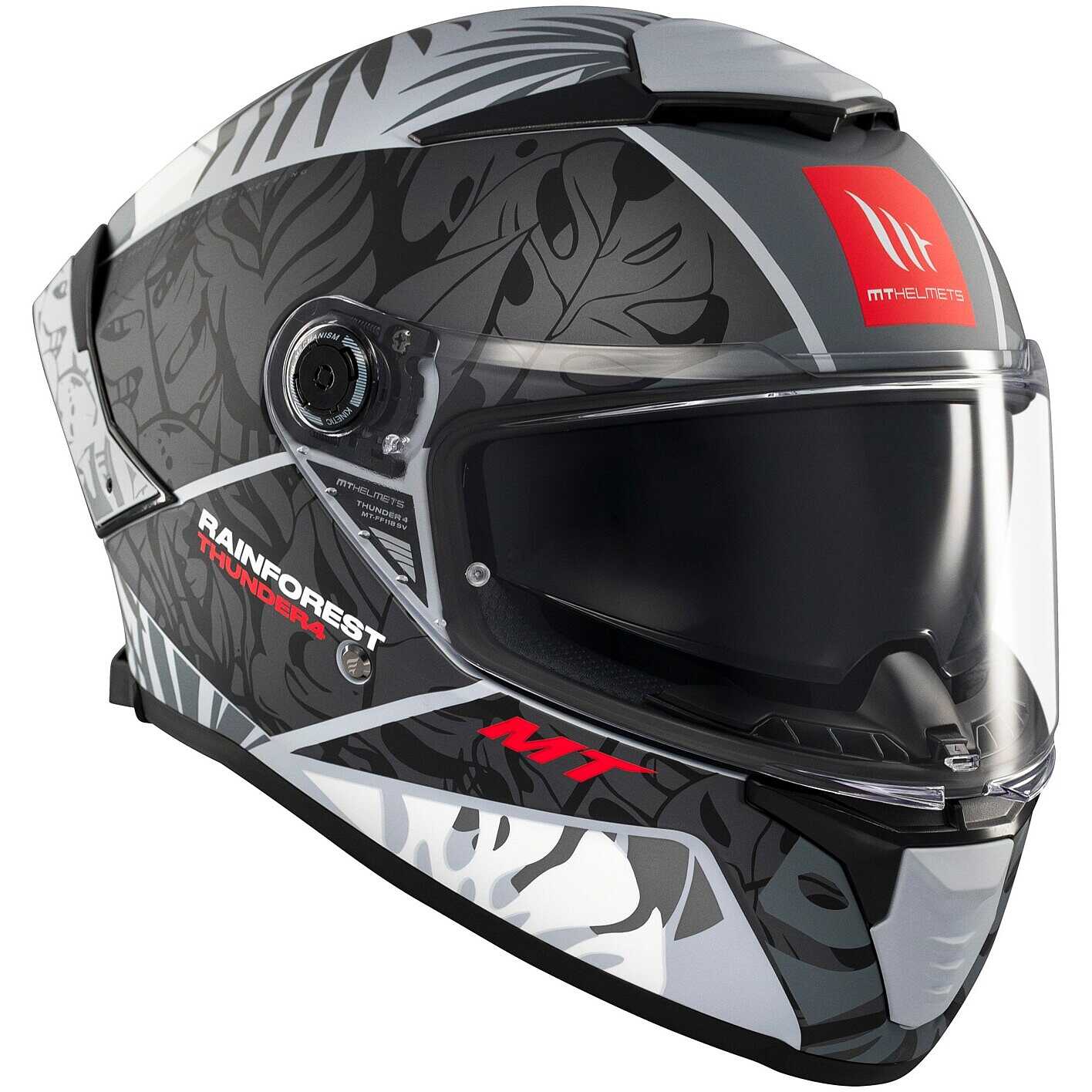 Full Face Motorcycle Helmet Mt Helmets THUNDER 4 Sv RAINFOREST C2 Matt ...