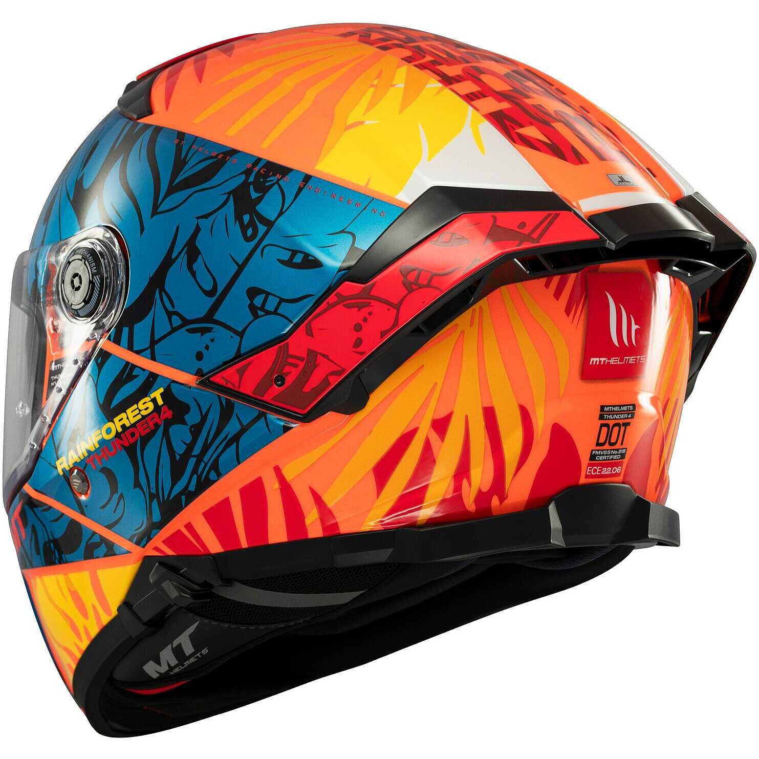 Full Face Motorcycle Helmet Mt Helmets THUNDER 4 Sv RAINFOREST C4 ...