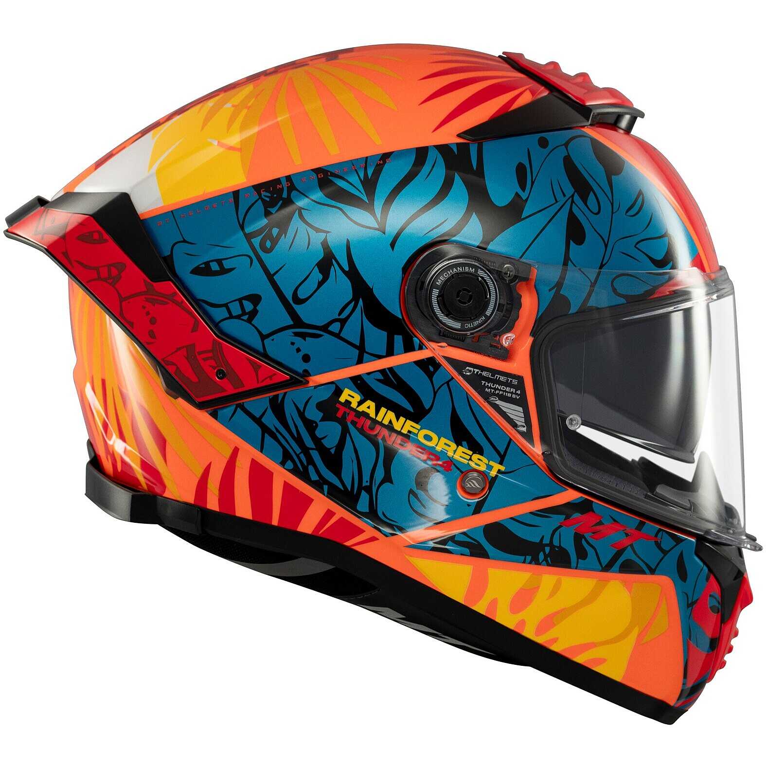 Full Face Motorcycle Helmet Mt Helmets THUNDER 4 Sv RAINFOREST C4 ...