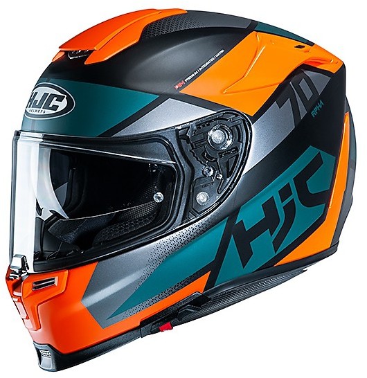 Full Face Motorradhelm HJC Fiber RPHA 70 DEBBY MC7SF Schwarz Orange ...