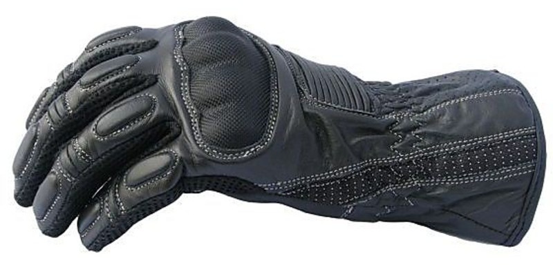 Gants techniques de moto d'été en cuir et tissu avec protection dorsale ...