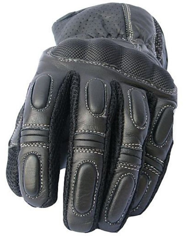 Gants techniques de moto d'été en cuir et tissu avec protection dorsale ...